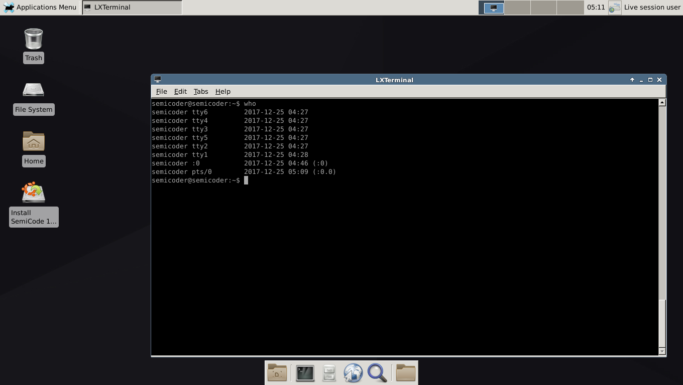 Semicode OS Screenshot gallery